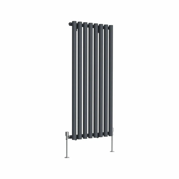 Comiso - Modern vertical round tube radiator anthracite – Warmthology