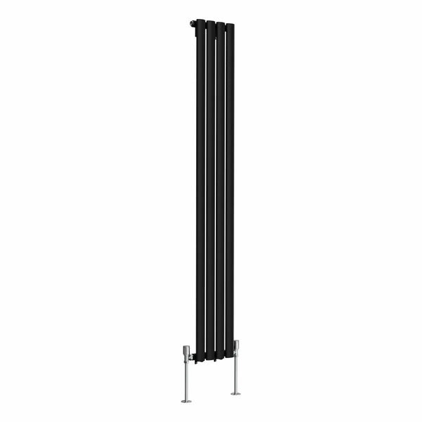 Cuneo - Modern vertical oval tube radiator black – Warmthology