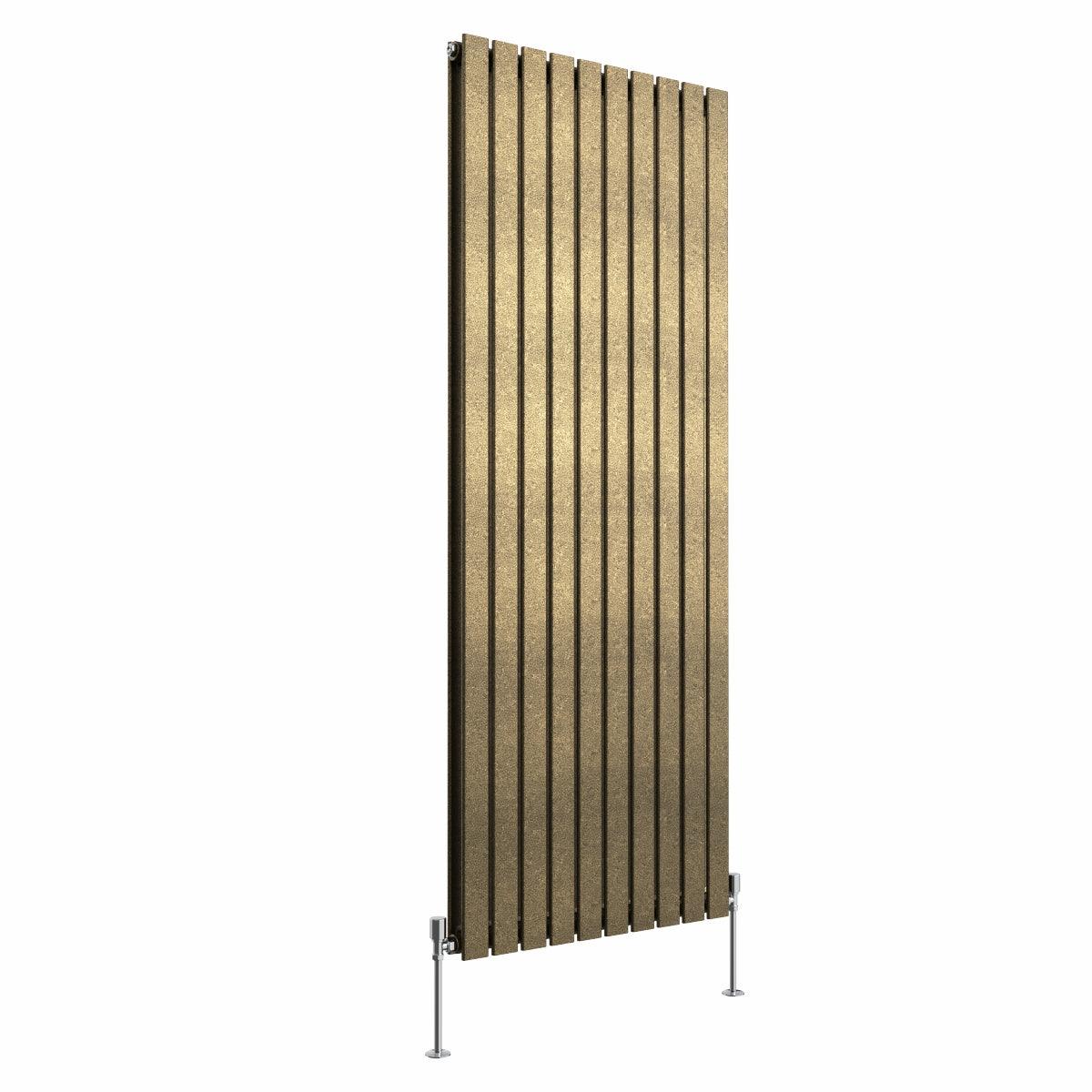 San Remo - Modern Vertical Flat Panel Radiator Blackened Gold - Single ...