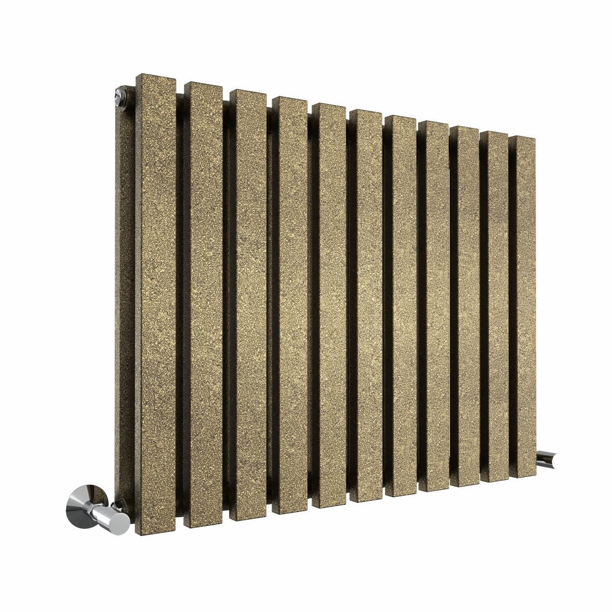 Teramo - Modern Horizontal Flat Panel Radiator Blackened Gold - Single ...